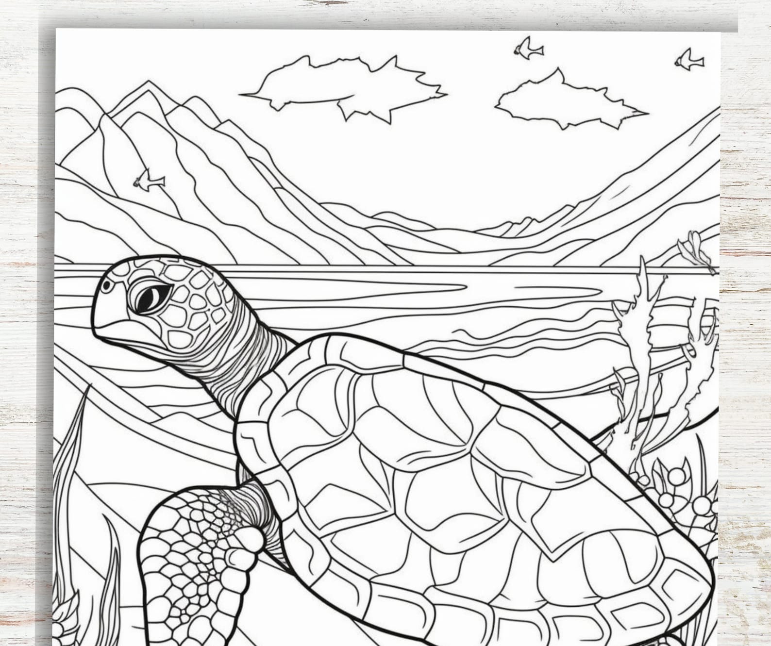 30 Sea Turtle Coloring Pages | A4 Printable PDF | Kids Coloring Book ...