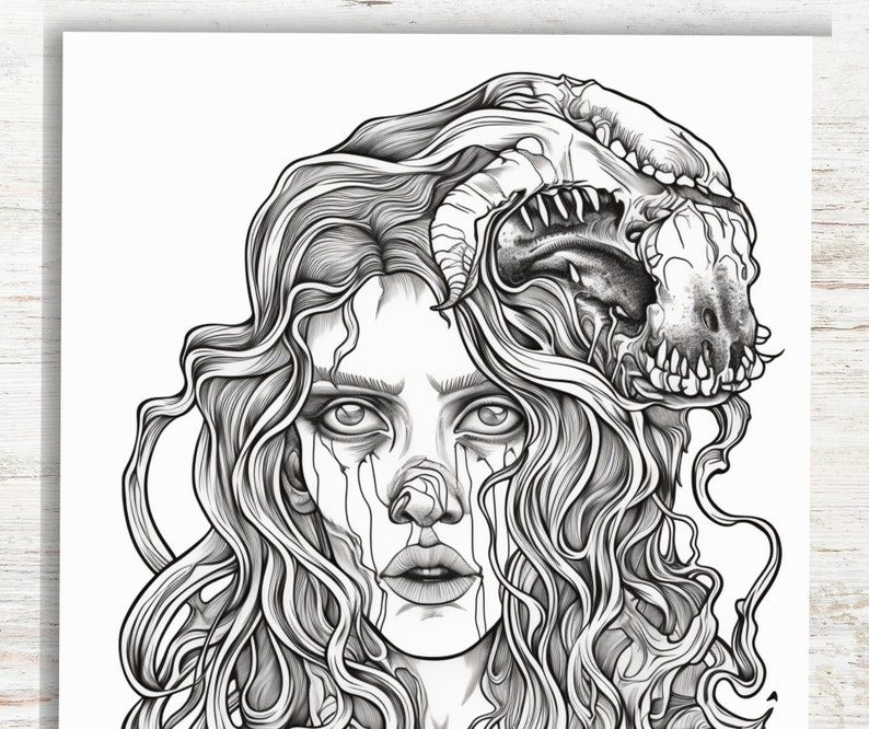 30 Scary Monster Portraits Coloring Pages Printable PDF 30 Pages A4 ...