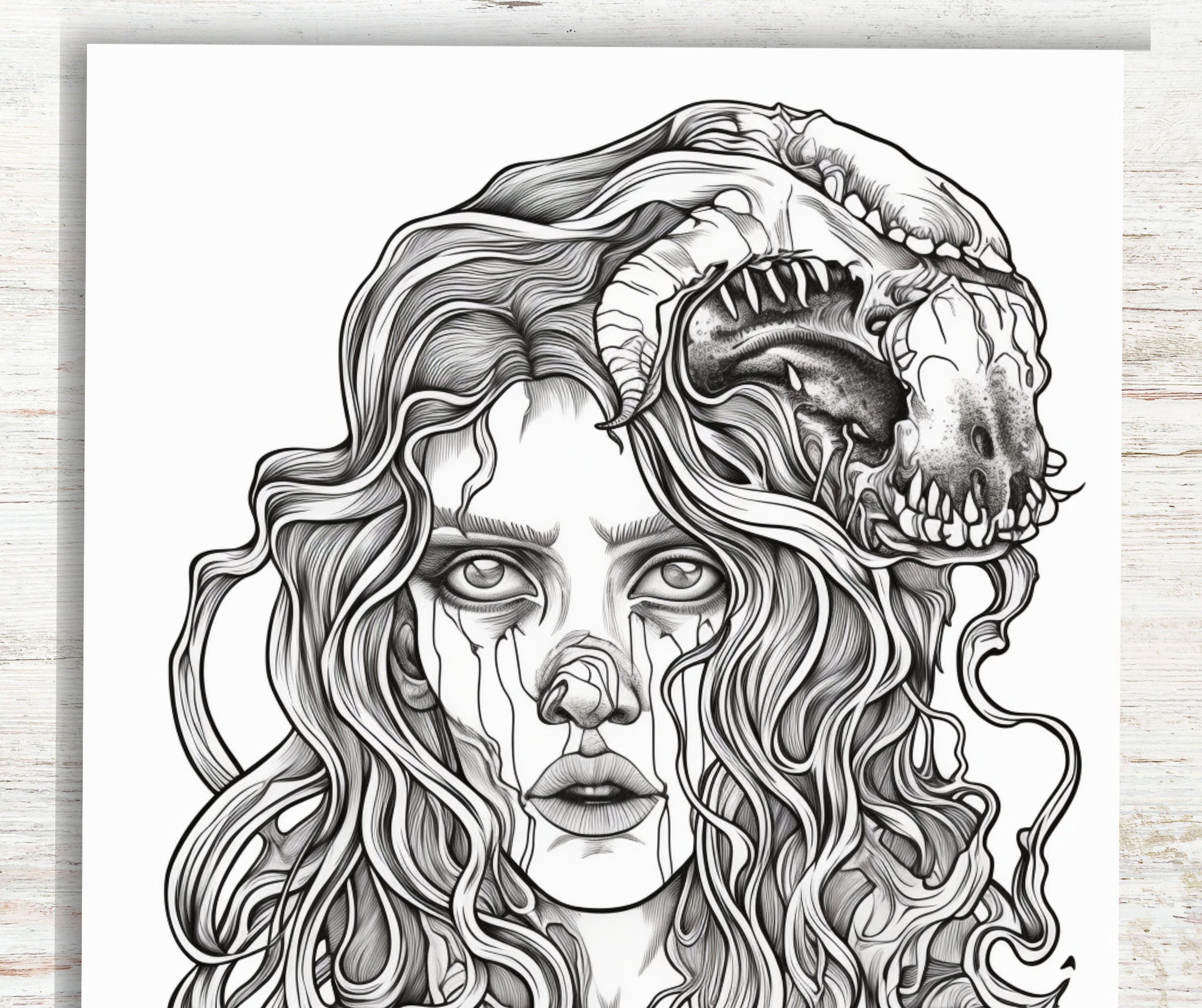 30 Scary Monster Portraits Coloring Pages Printable PDF 30 Pages A4 ...