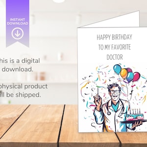 Happy Birthday Card for Doctor - Printable Favorite Doctor Greeting ...