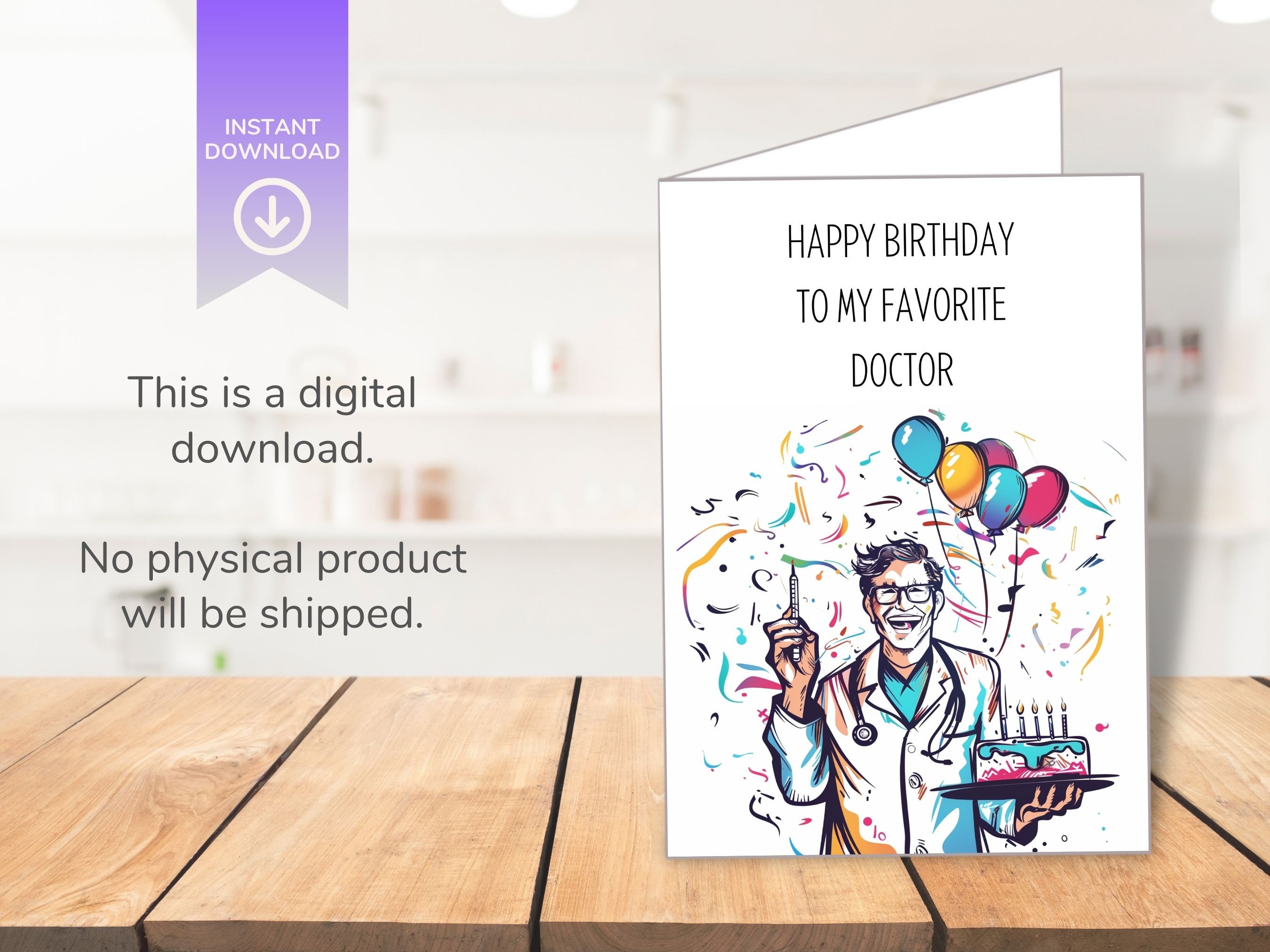 Happy Birthday Card for Doctor Printable Favorite Doctor Greeting Card ...