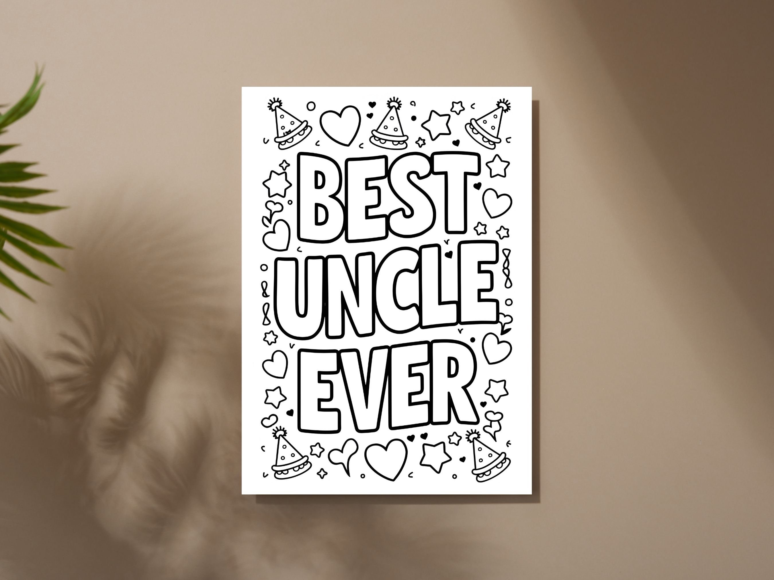 Best Uncle Ever Printable Coloring Card | Digital Download | Fun ...