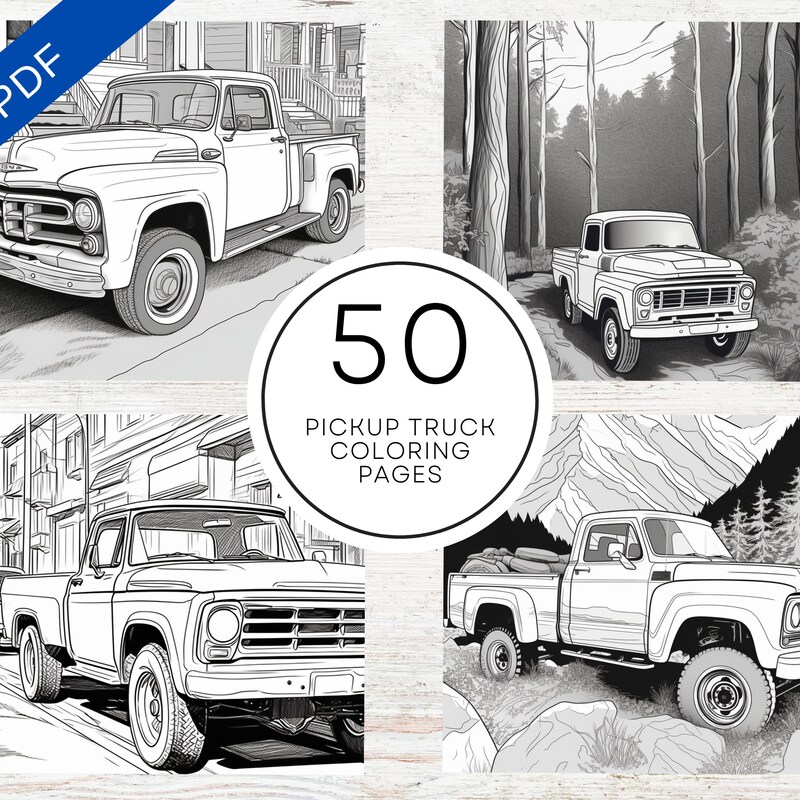 Coloring Pages Pickup Trucks - Etsy