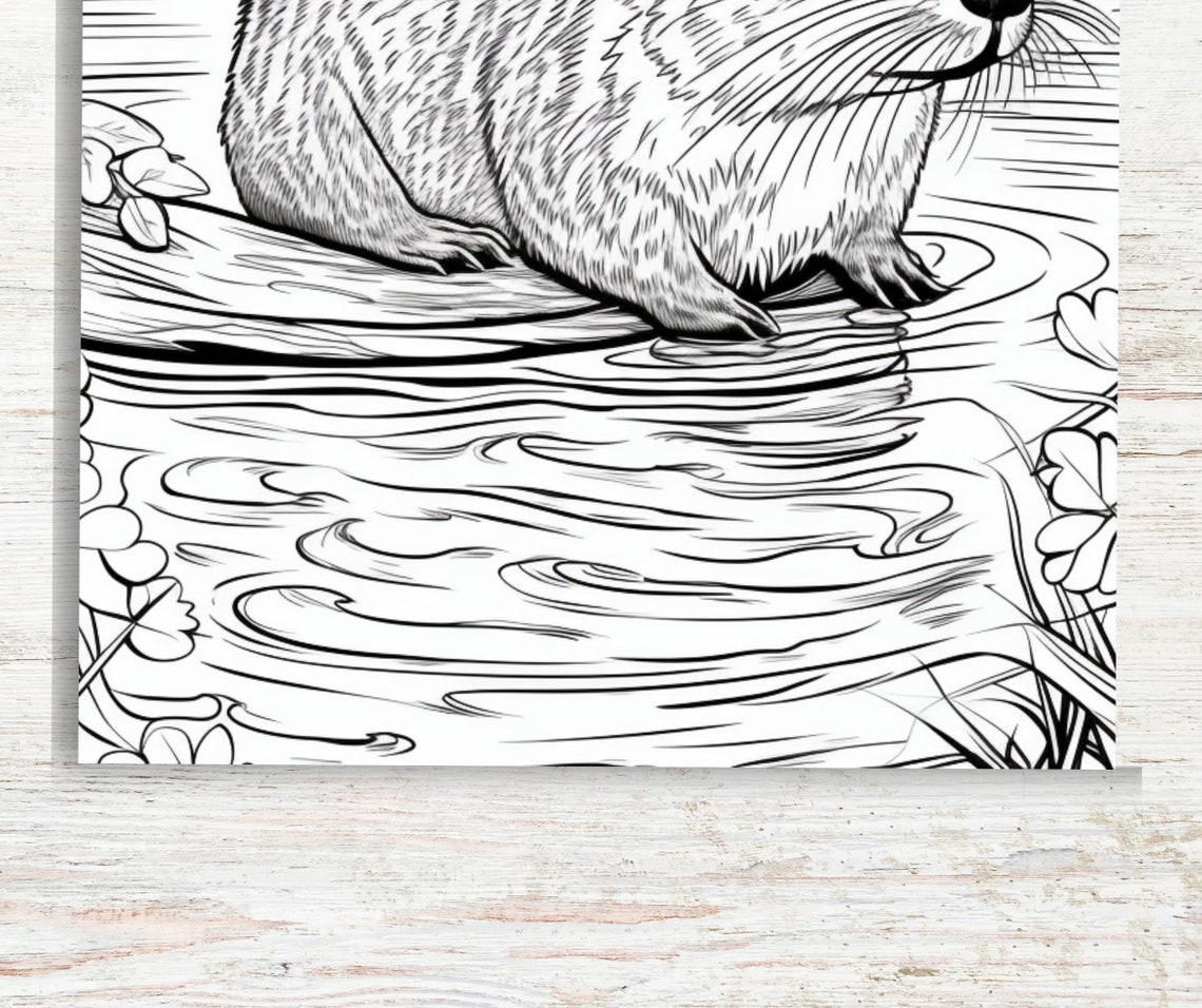 KDP Interior 50 Beaver Coloring Pages 8.5 X 11 Printable PDF & Canva ...