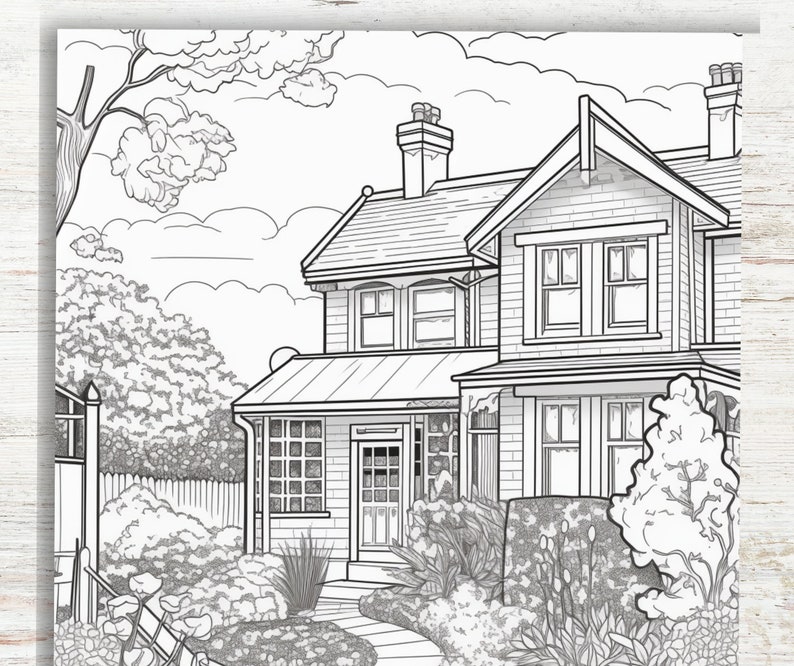 KDP Interior 50 Cottage House Coloring Pages for Adults 8.5 X 11 PDF ...
