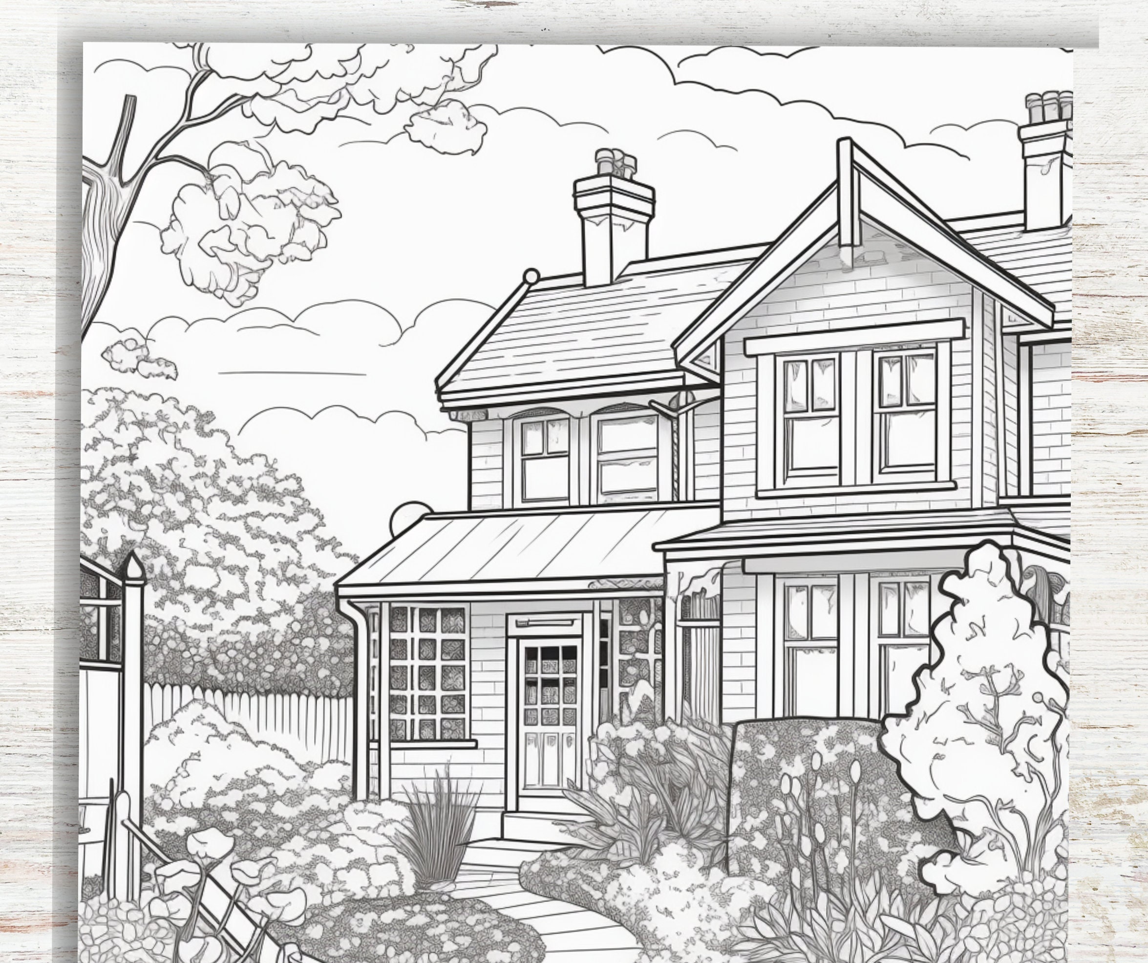 KDP Interior 50 Cottage House Coloring Pages for Adults 8.5 X 11 PDF ...
