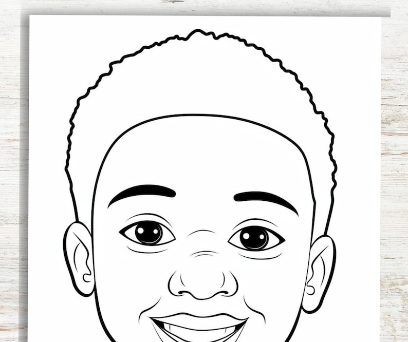 10 Happy Black Boys Coloring Pages | Printable PDF A4 | Inclusive Cute ...