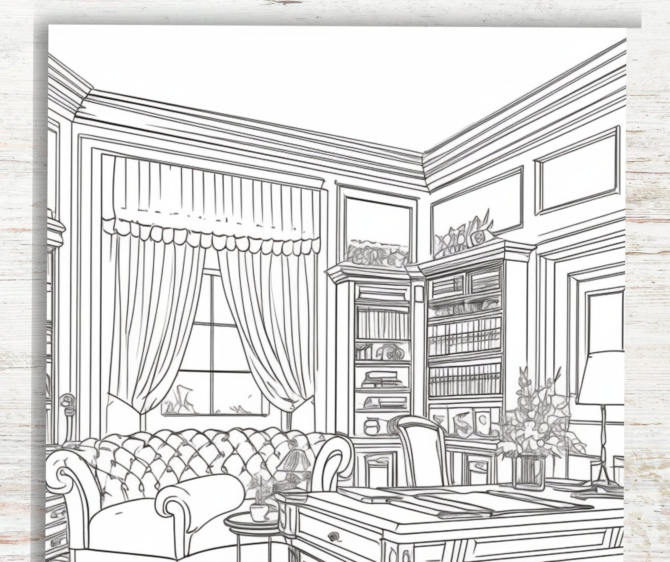 KDP Interior 50 Luxury Home Interior Coloring Pages | 8.5" X 11 ...
