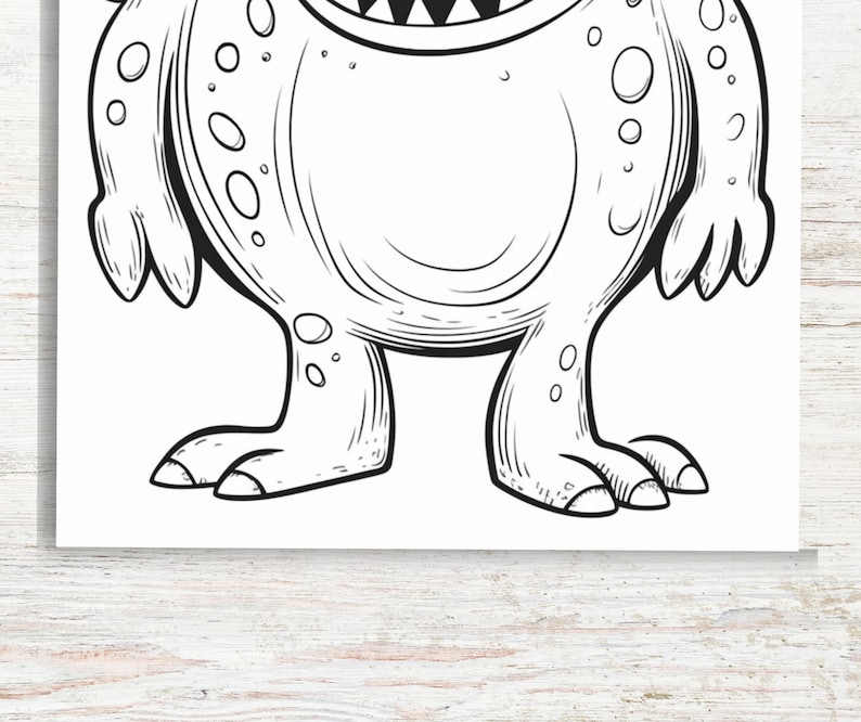 50 Creepy Cute Monsters Coloring Pages Printable PDF A4 Cute Coloring ...