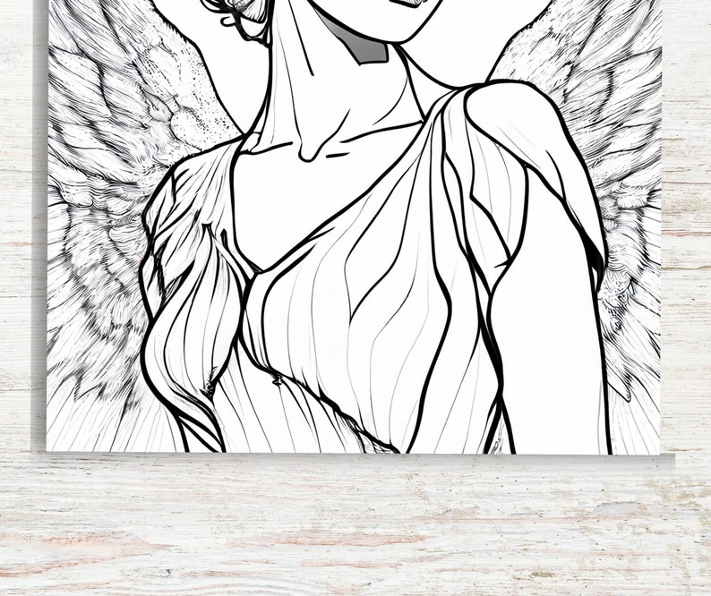10 Angel Coloring Pages for Adults | Printable PDF 10 Pages A4 ...