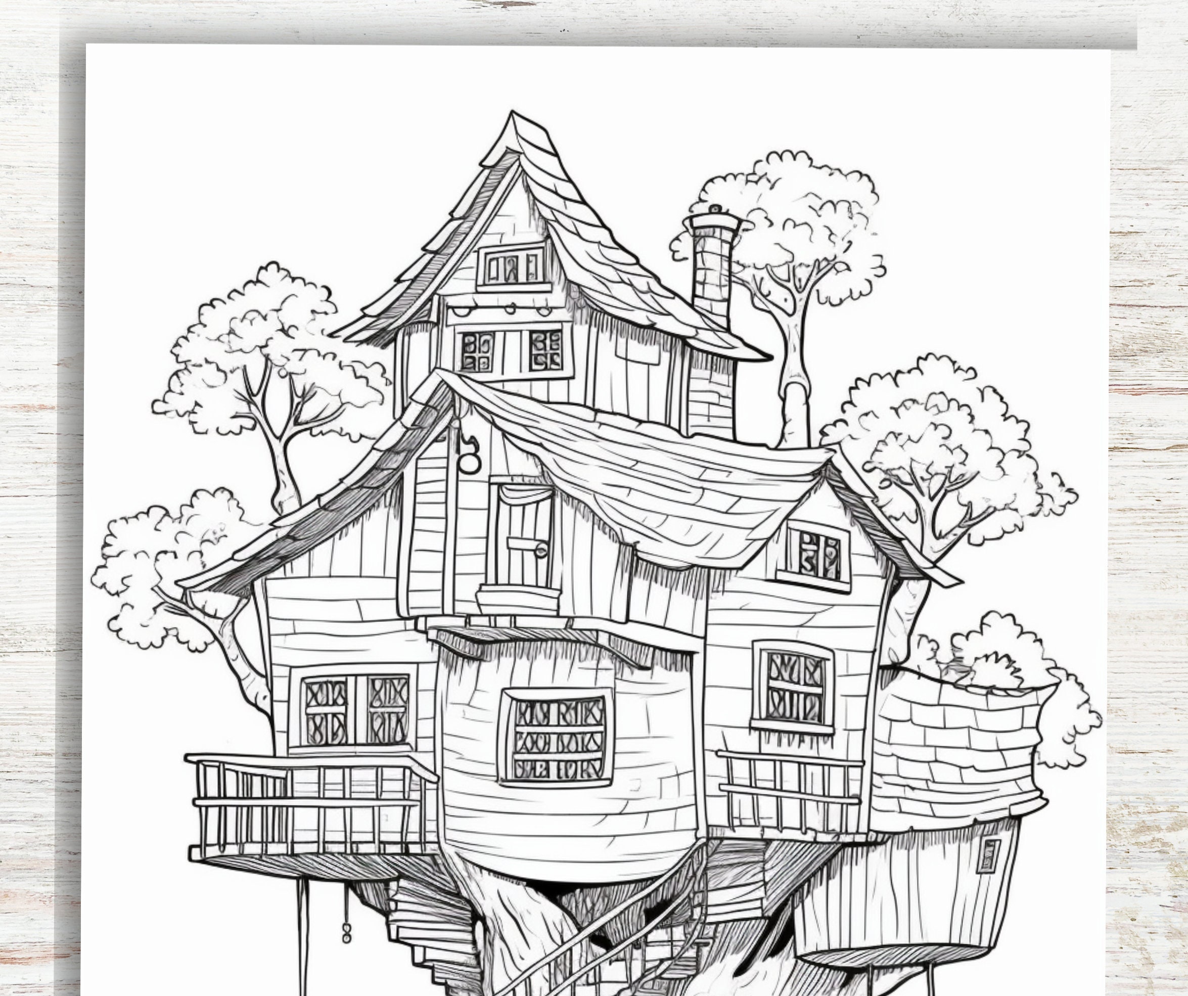 30 Treehouse Coloring Pages Printable Pdf A4 Adult Coloring Pages For