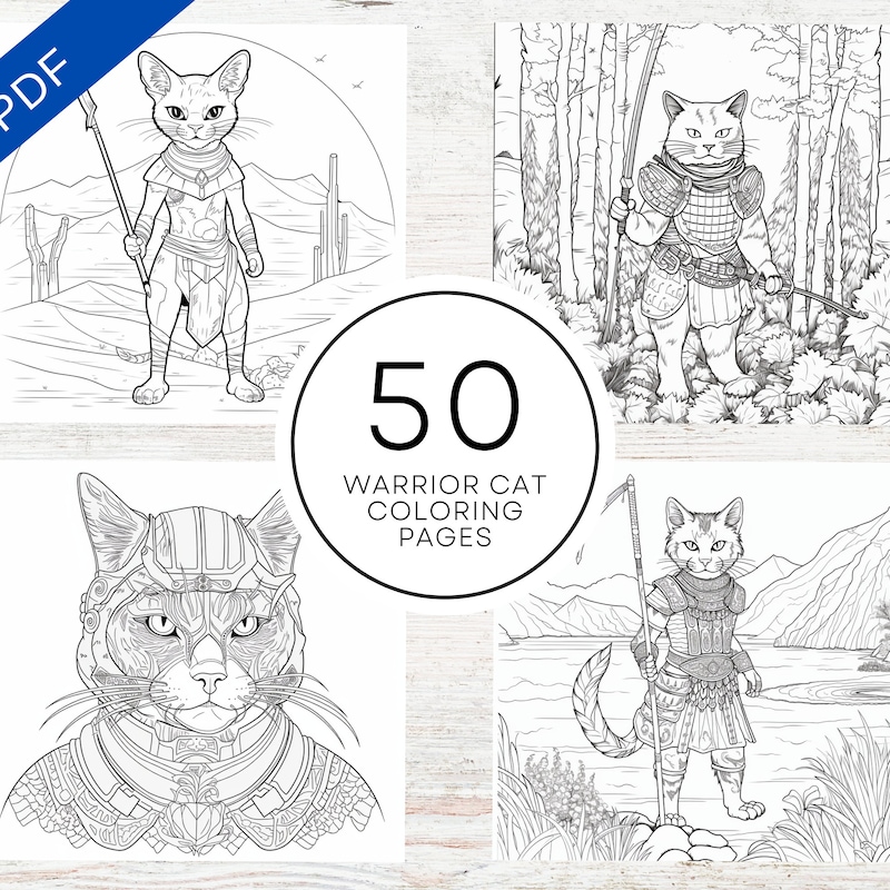 Warrior Cat Coloring Book - Etsy