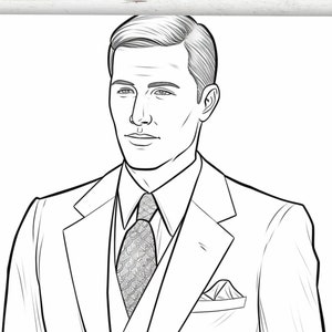10 Stylish Men Coloring Pages | Printable PDF 10 Pages A4 | Coloring ...