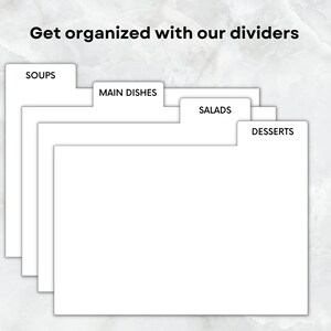 Recipe Card Dividers, 3X5 Recipe Card Divider Template, Recipe Box ...