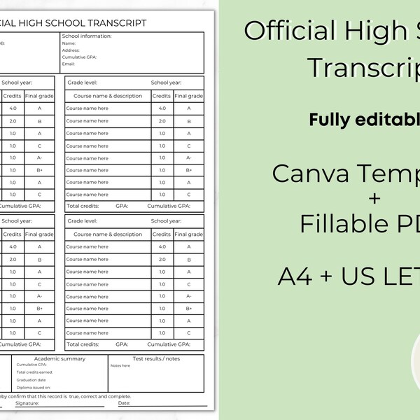 Fake Report Card - Etsy