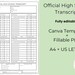 Report Card Template, Fillable High School Transcript, Printable ...