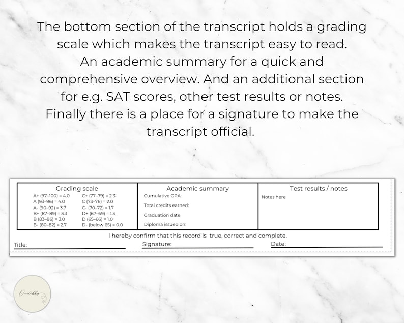 High School Transcript With a GPA Calculator, GPA Calculator and a ...