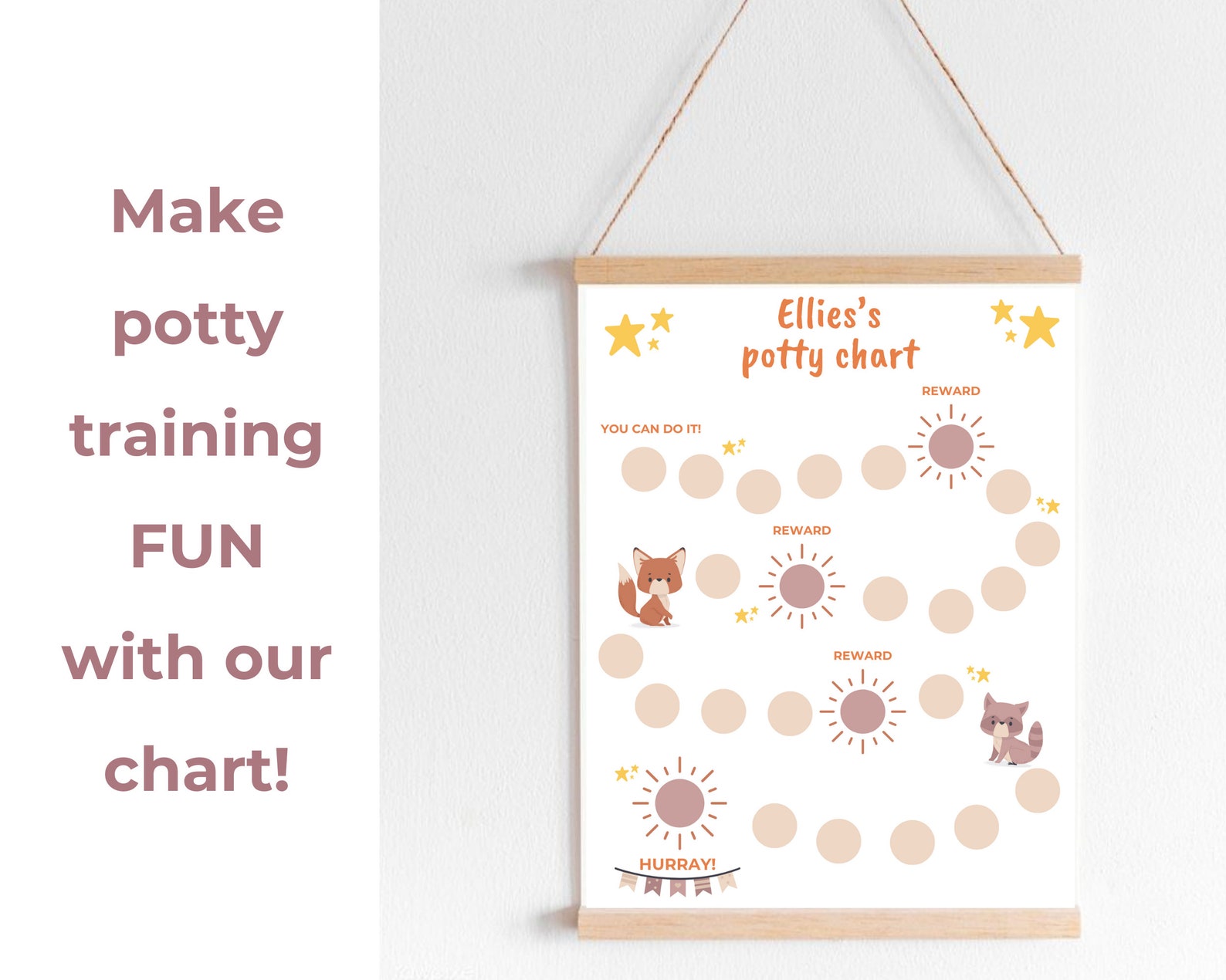 Editable Potty Chart | Potty Training Chart | Custom Sticker Chart ...