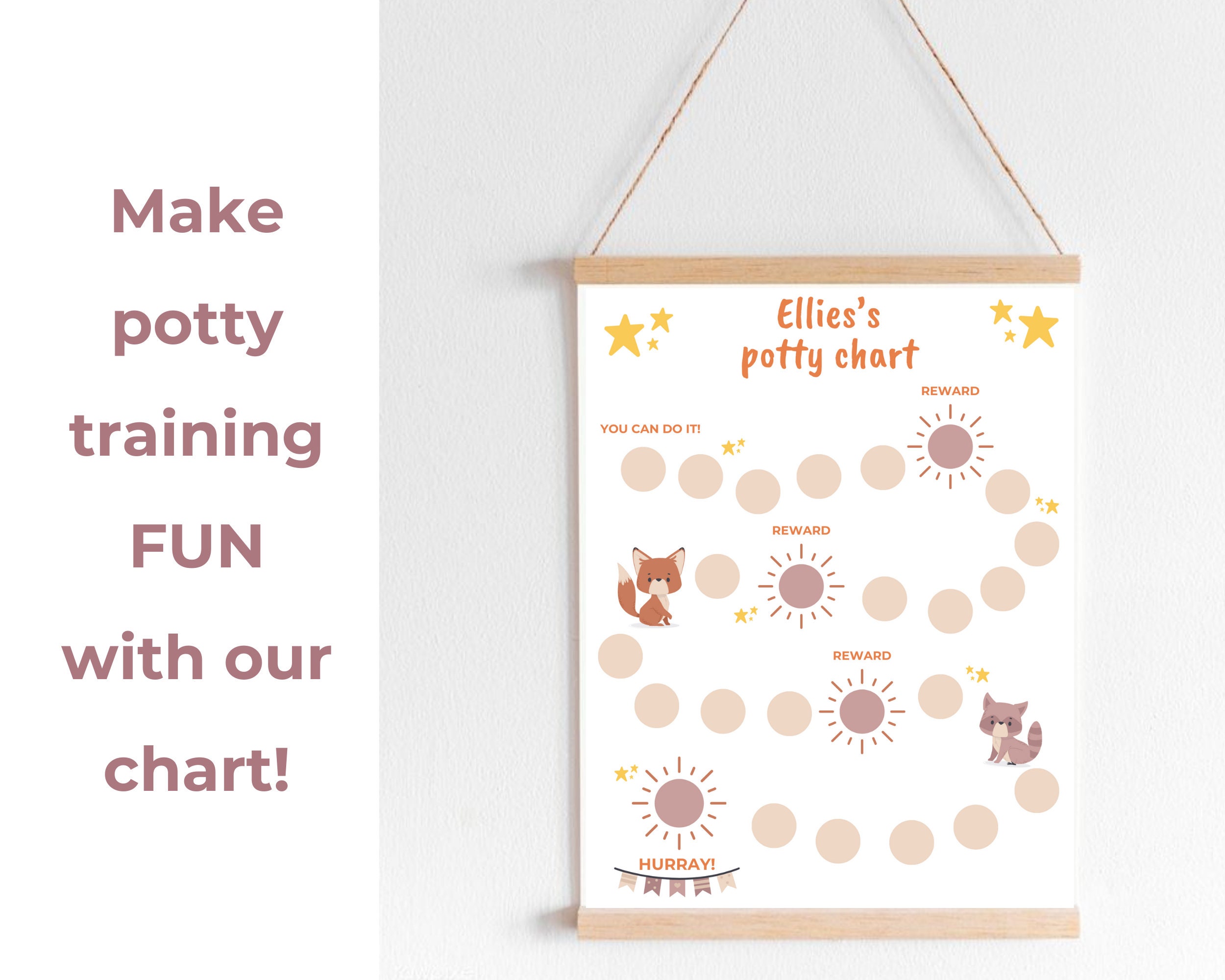 Editable Potty Chart | Potty Training Chart | Custom Sticker Chart ...