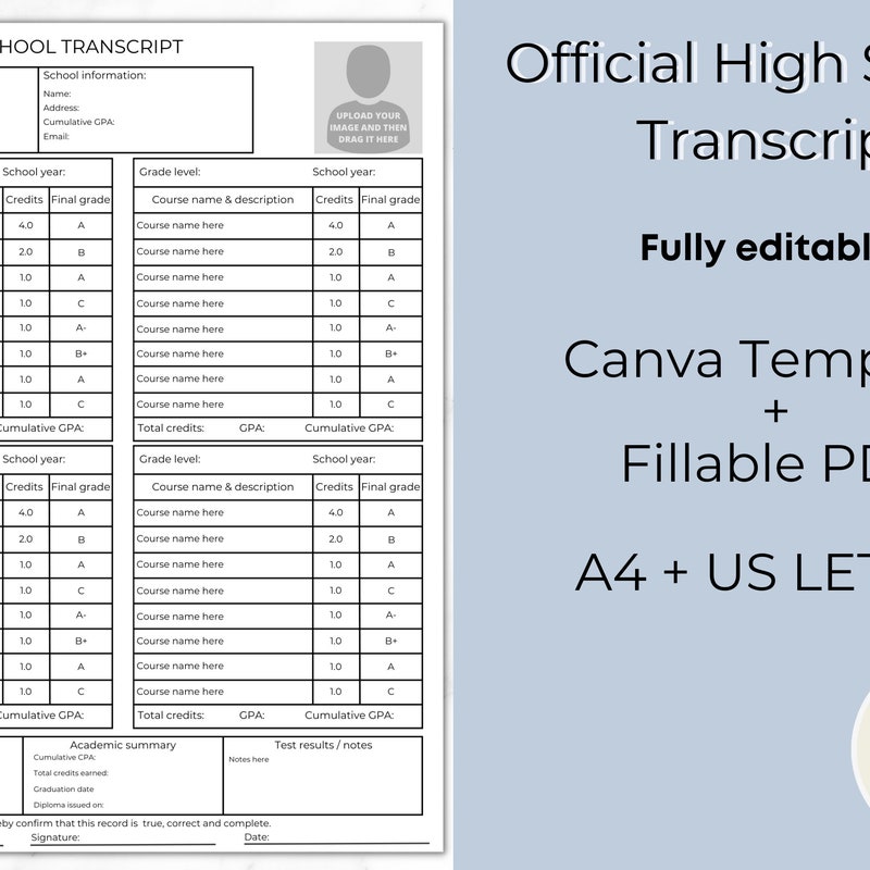 Report Card Template - Etsy