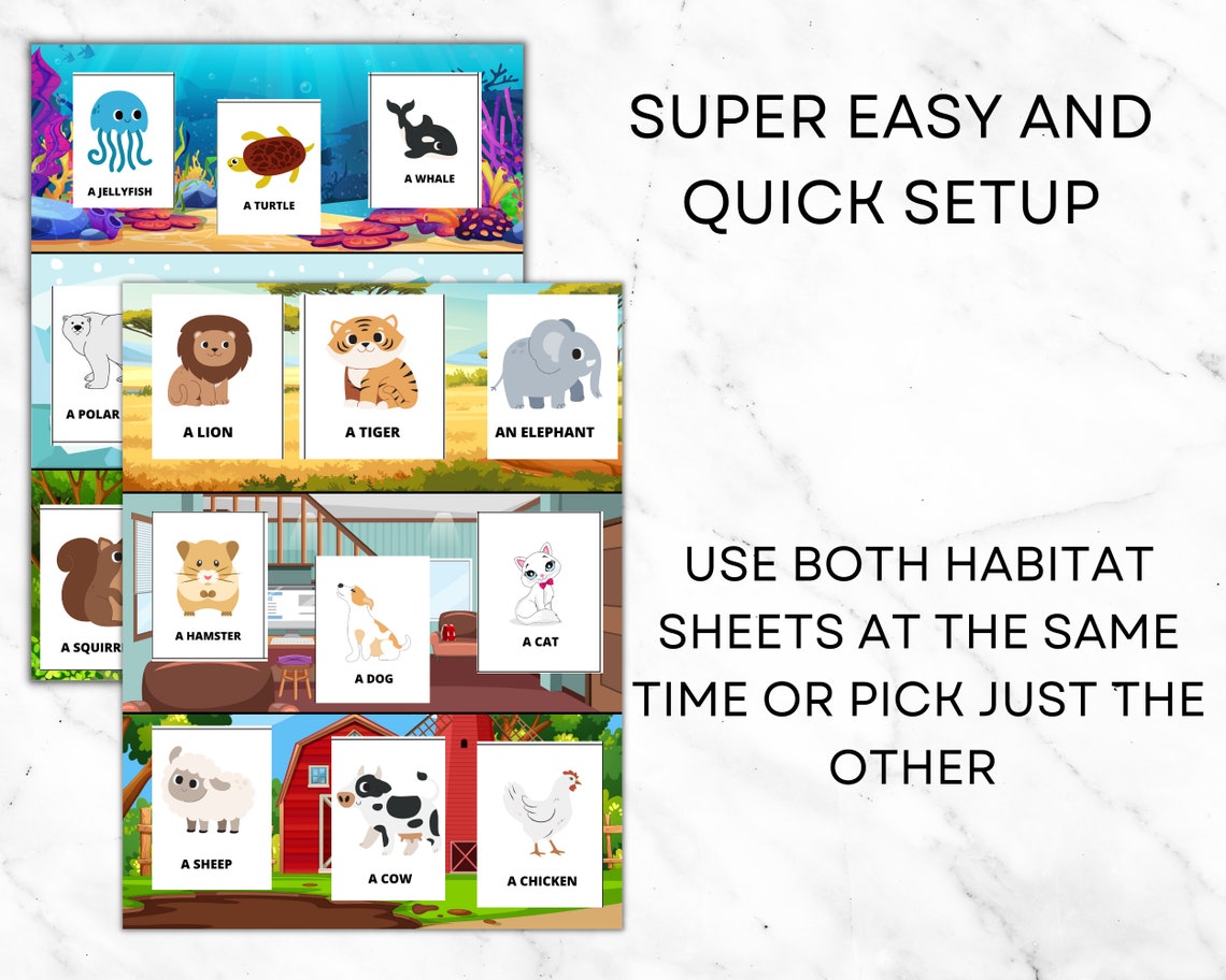 Animal Habitats Sorting Worksheet, Preschool Animal Habitat Matching ...