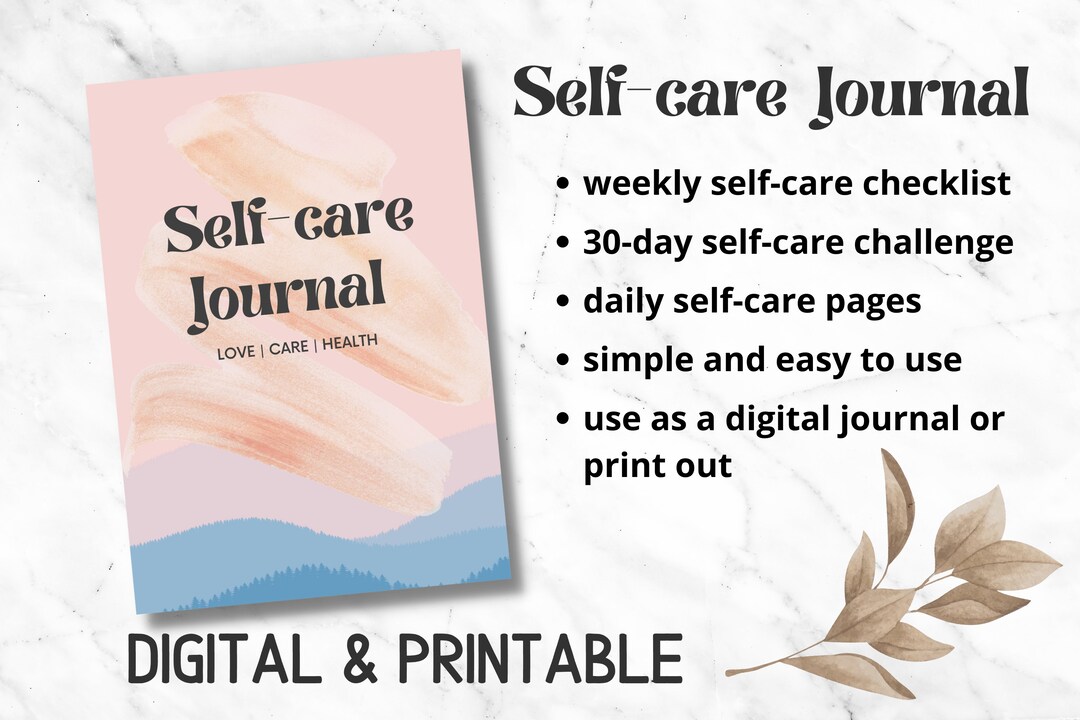 Printable Self Care Journal, Self-care Digital Planner, Self ...