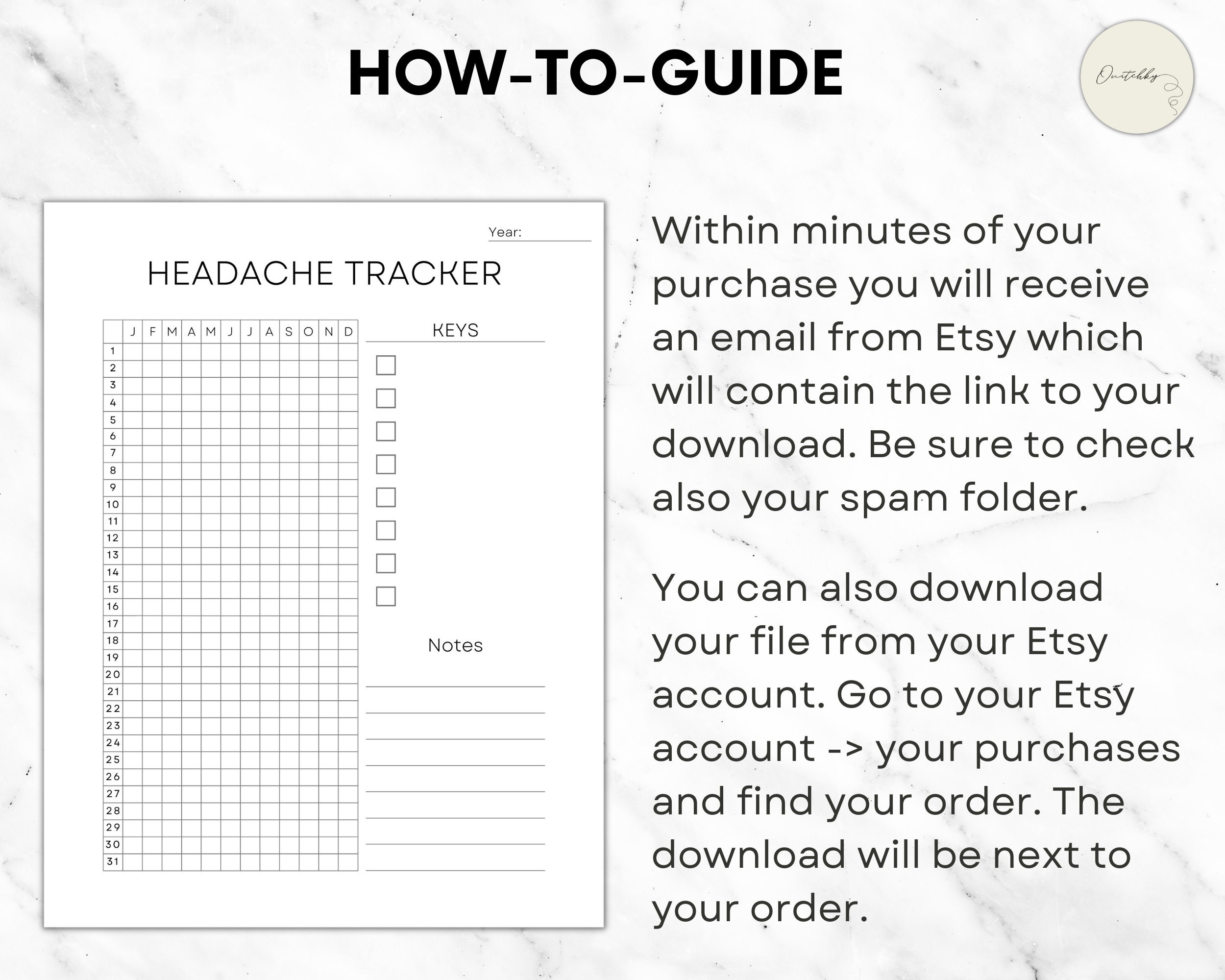 Printable Headache Tracker, Simple Migraine Log, Personalized Headache ...