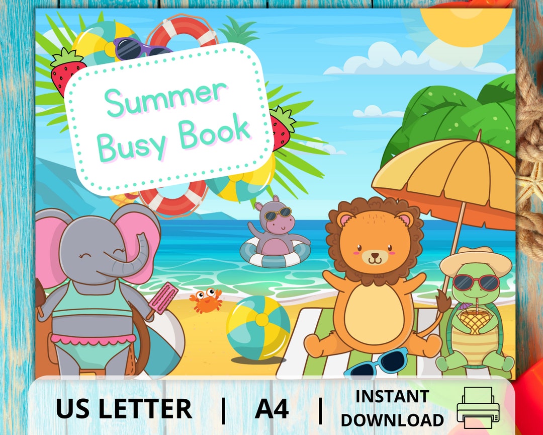 Printable Summer Busy Book, Summer Preschool Learning Binder, Toddler ...