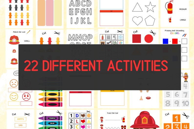 Firefighter Busy Book, Printable Preschool Activity, Montessori Quiet ...