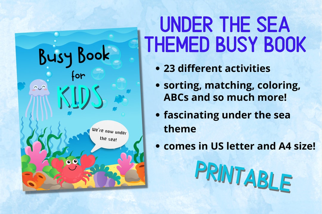 Sea Life Busy Book, Montessori Quiet Book, Printable Prek Activity ...