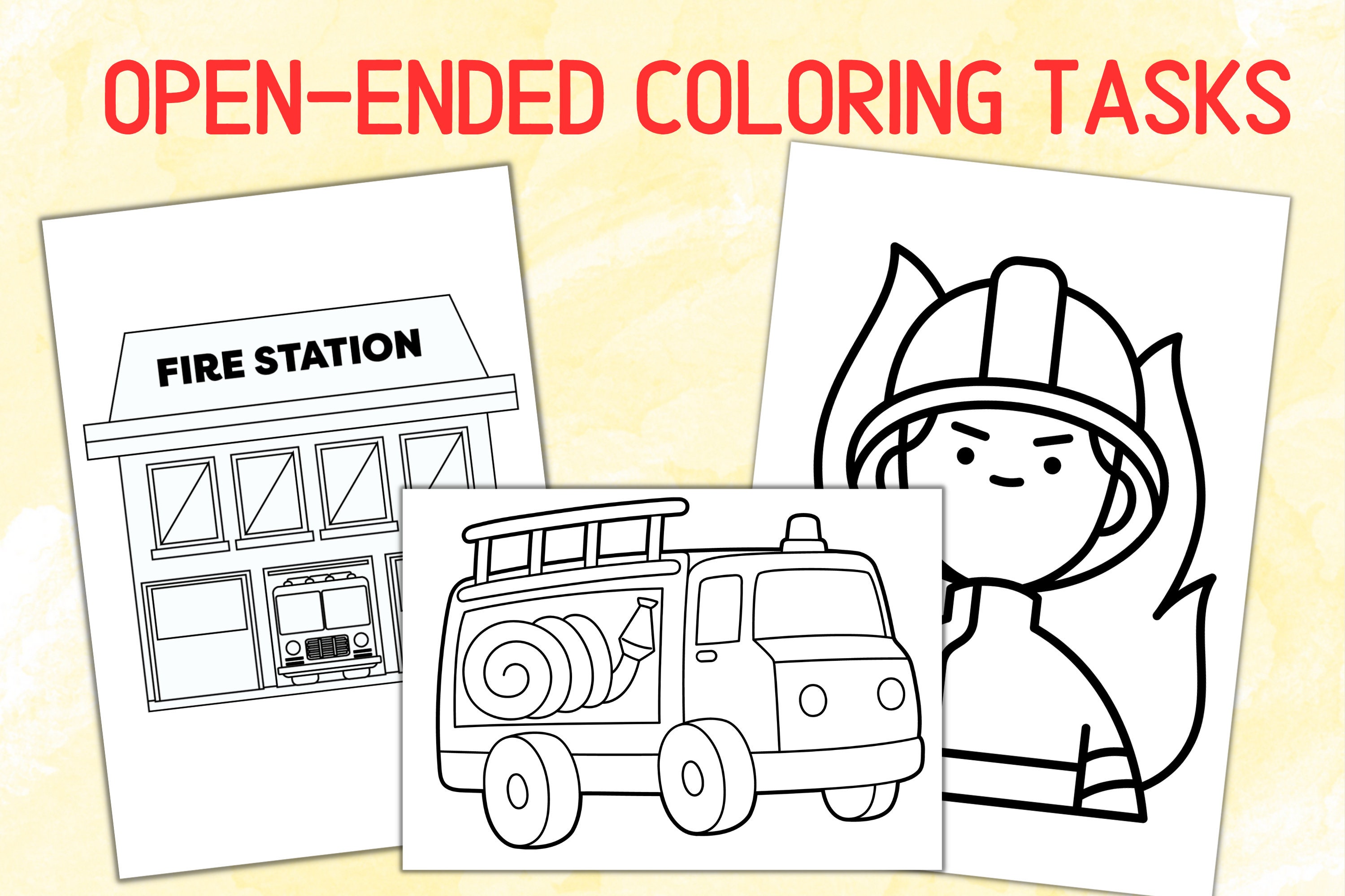 Firefighter Busy Book, Printable Preschool Activity, Montessori Quiet ...