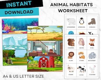 Animal Habitats Sorting Activity - Etsy