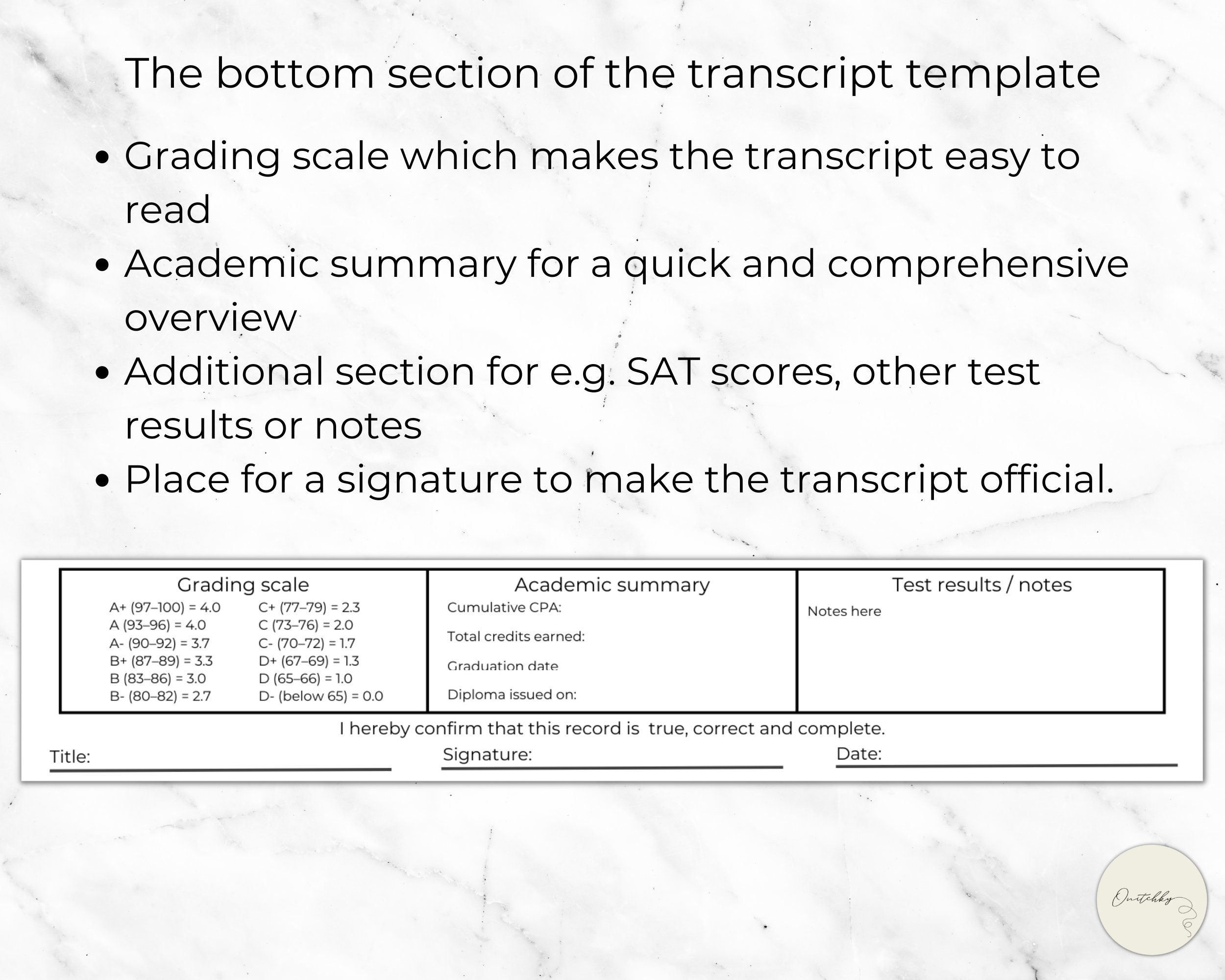 High School Diploma Template, High School Transcript, Graduation ...