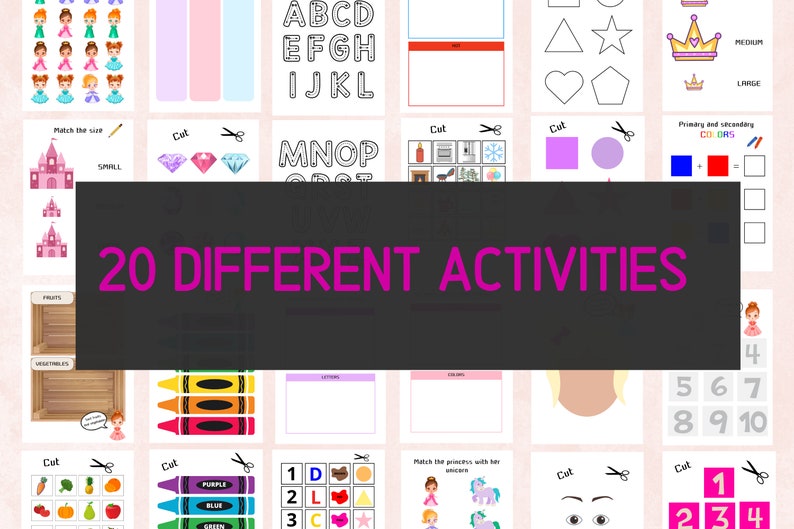 Printable Princess Busy Book for Toddlers, Preschool Binder, Homeschool ...