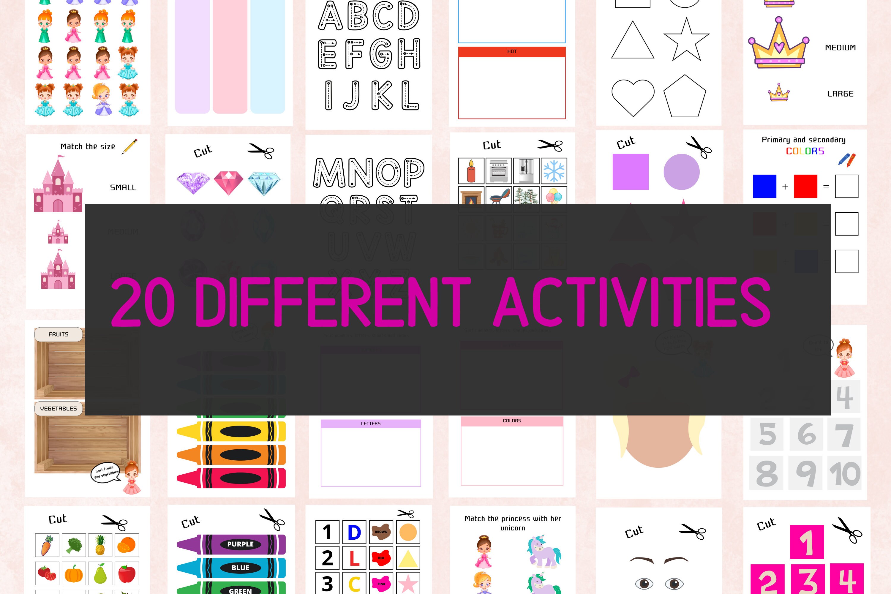 Printable Princess Busy Book for Toddlers, Preschool Binder, Homeschool ...