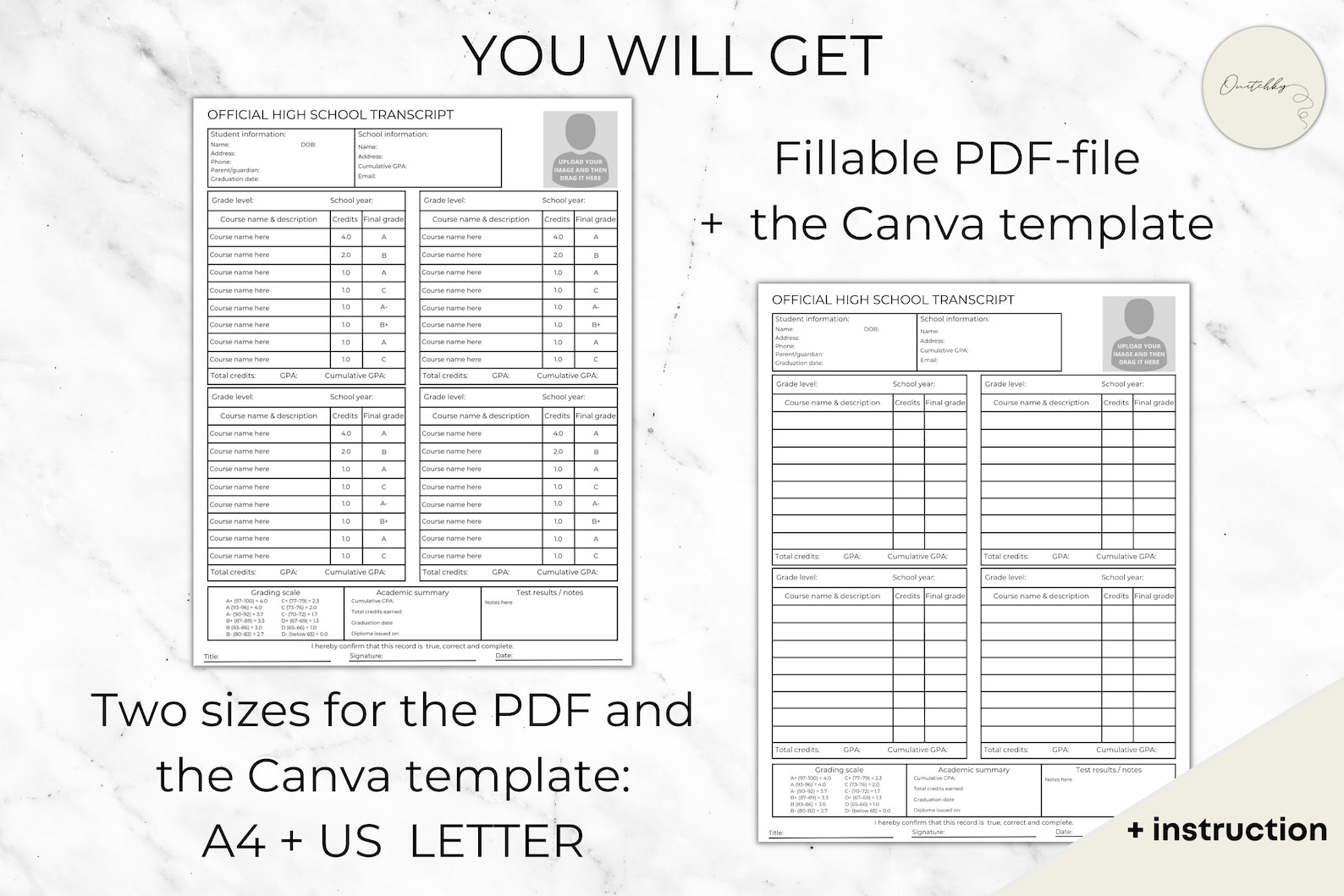 High School Transcript, Report Card Template, Editable Homeschool ...