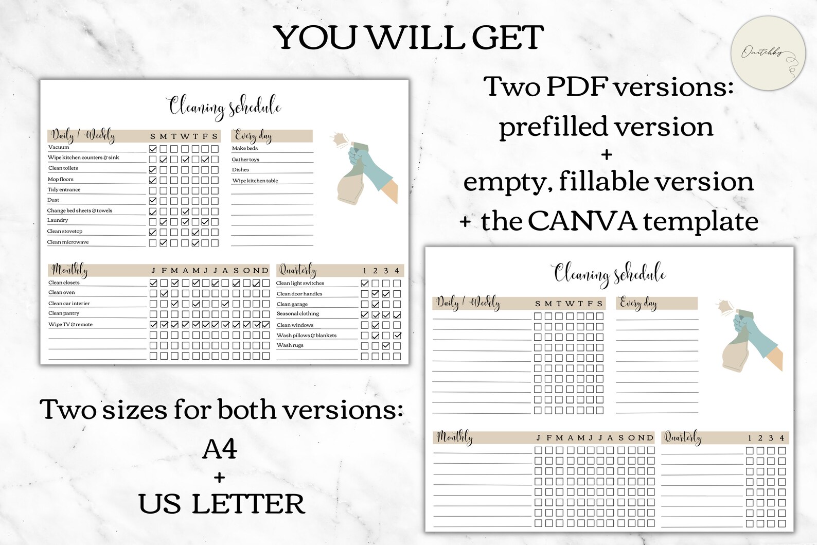 Editable Cleaning Schedule, Printable Family Cleaning Planner ...