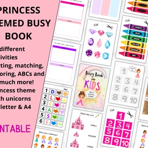 Printable Princess Busy Book for Toddlers, Preschool Binder, Homeschool ...