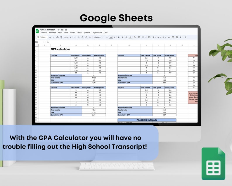 High School Diploma Template, Editable High School Transcript, GPA ...