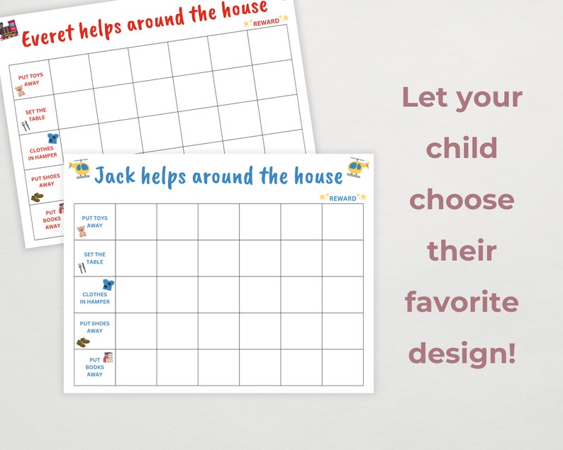 Editable Chore Chart | Custom Reward Chart | Custom Sticker Chart ...
