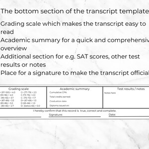High School Diploma Template, Editable High School Transcript, GPA ...