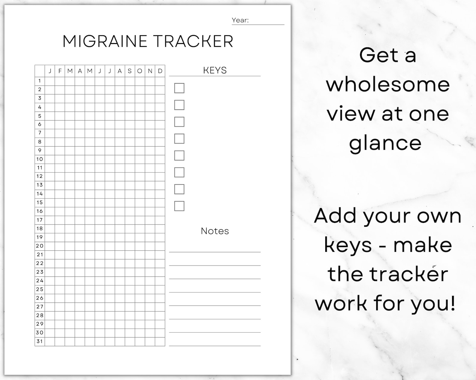 Chronic Migraine Tracker, Digital Migraine Log, Headache Symptom ...