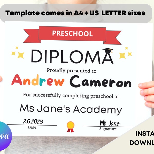 Pre K Diploma - Etsy
