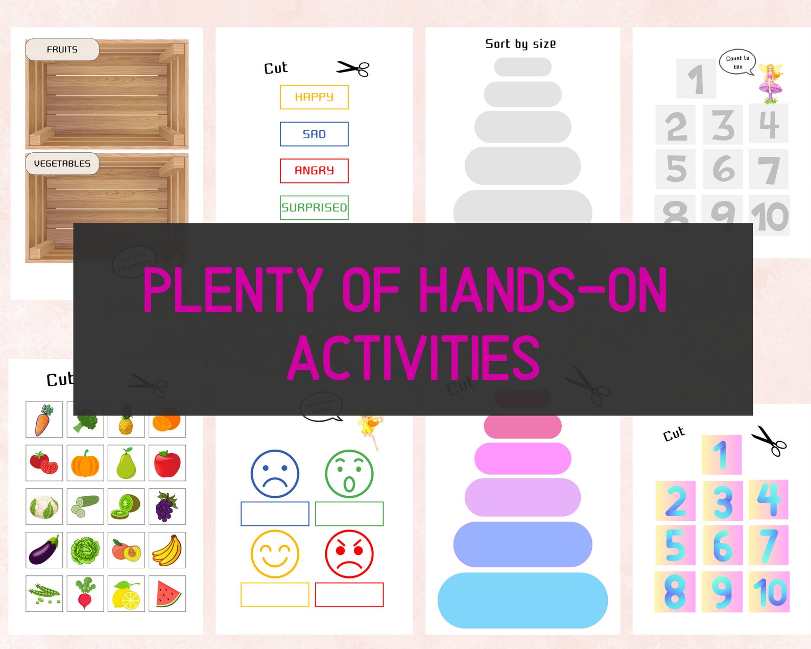 Printable Fairy Busy Book for Kindergarten, Preschool Learning Workbook ...