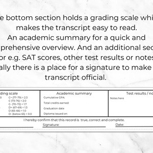 Report Card Template, Fillable High School Transcript, Printable ...