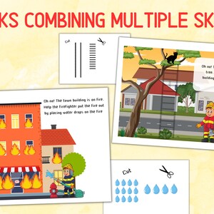 Firefighter Busy Book, Printable Preschool Activity, Montessori Quiet ...
