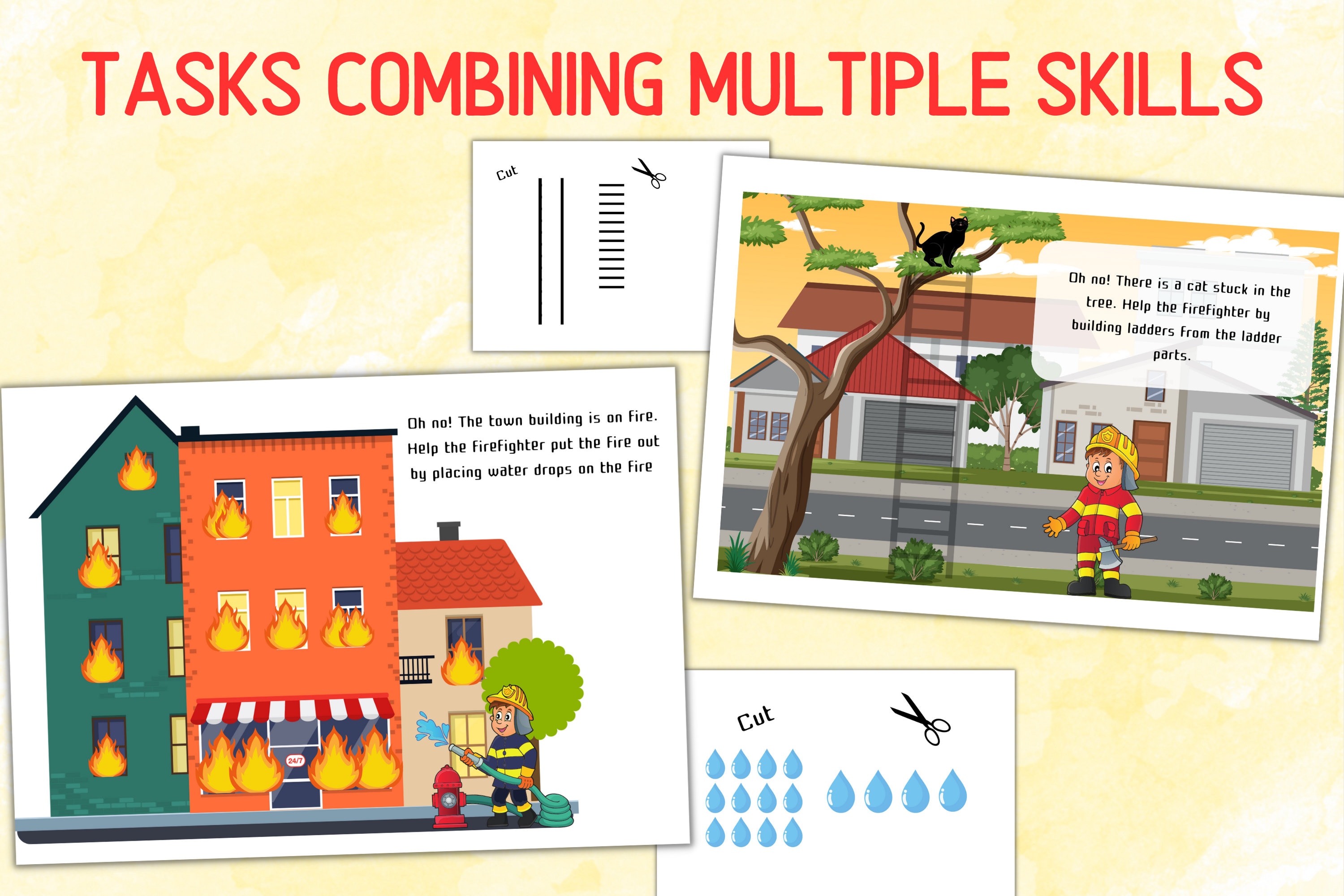 Firefighter Busy Book, Printable Preschool Activity, Montessori Quiet ...