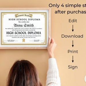 High School Diploma Template, High School Transcript, Graduation ...