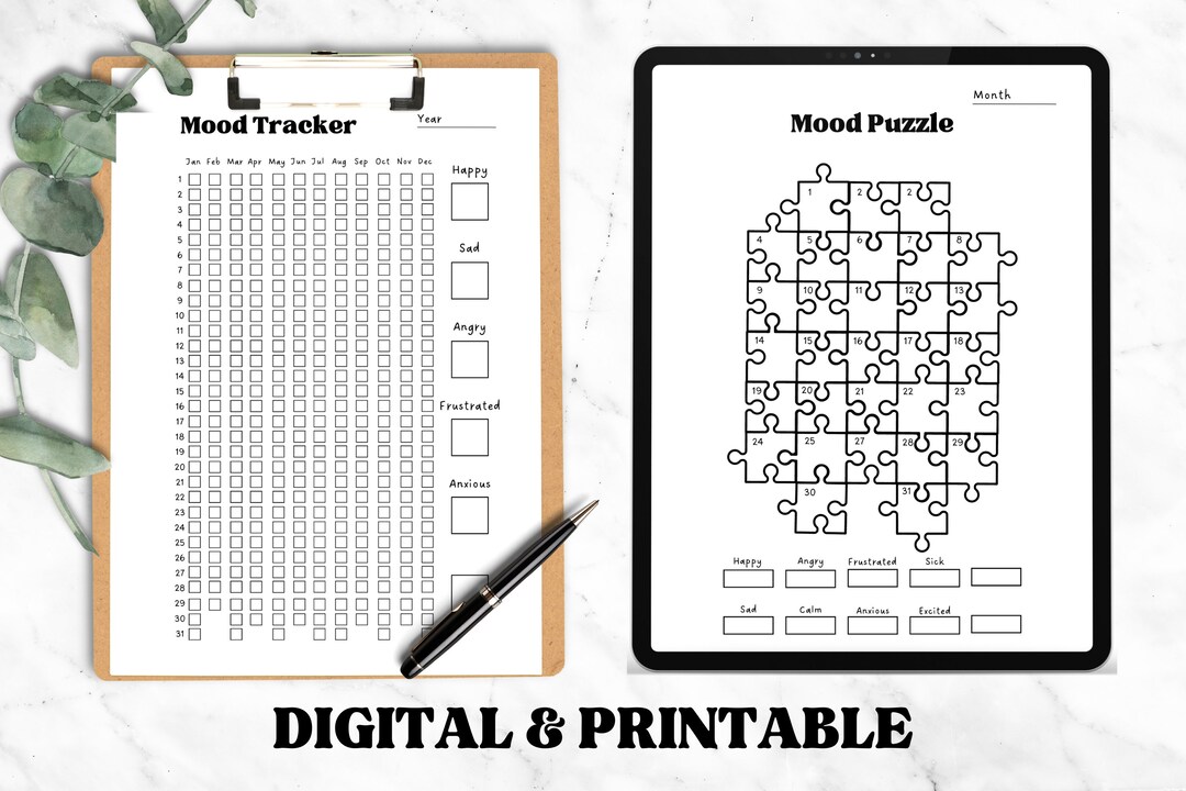 Mood Tracker, Monthly Mood Tracker, Mood Tracker Journal, Printable ...