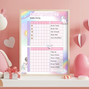 Printable Daily Routine Chart for Kids Digital Routine Chart Star Chart ...